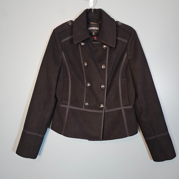 Express | Jackets & Coats | Express Black Double Breasted Military ...